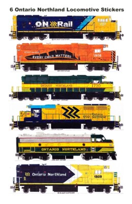 Ontario Northland Locomotives 6 individual Stickers Andy Fletcher | eBay