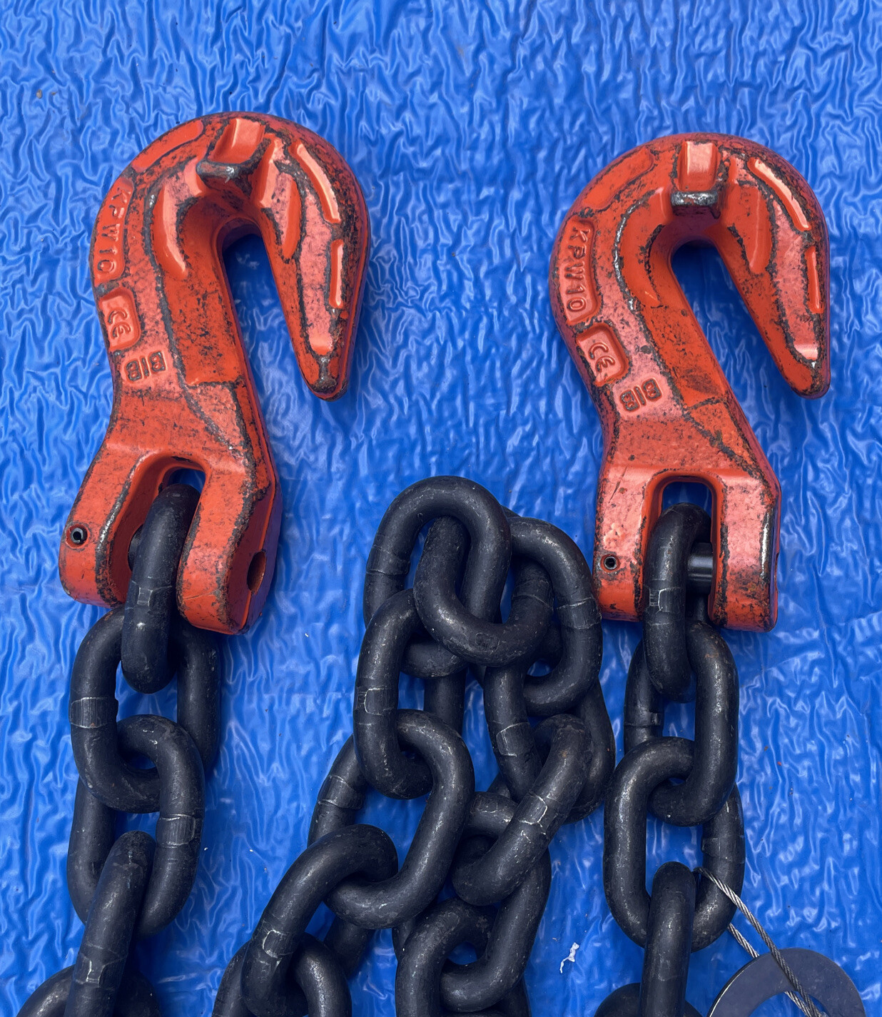 Pewag 3/8" x 10' GRADE 80 Chain Sling SGG Single Leg Grab Hooks Lifting ...