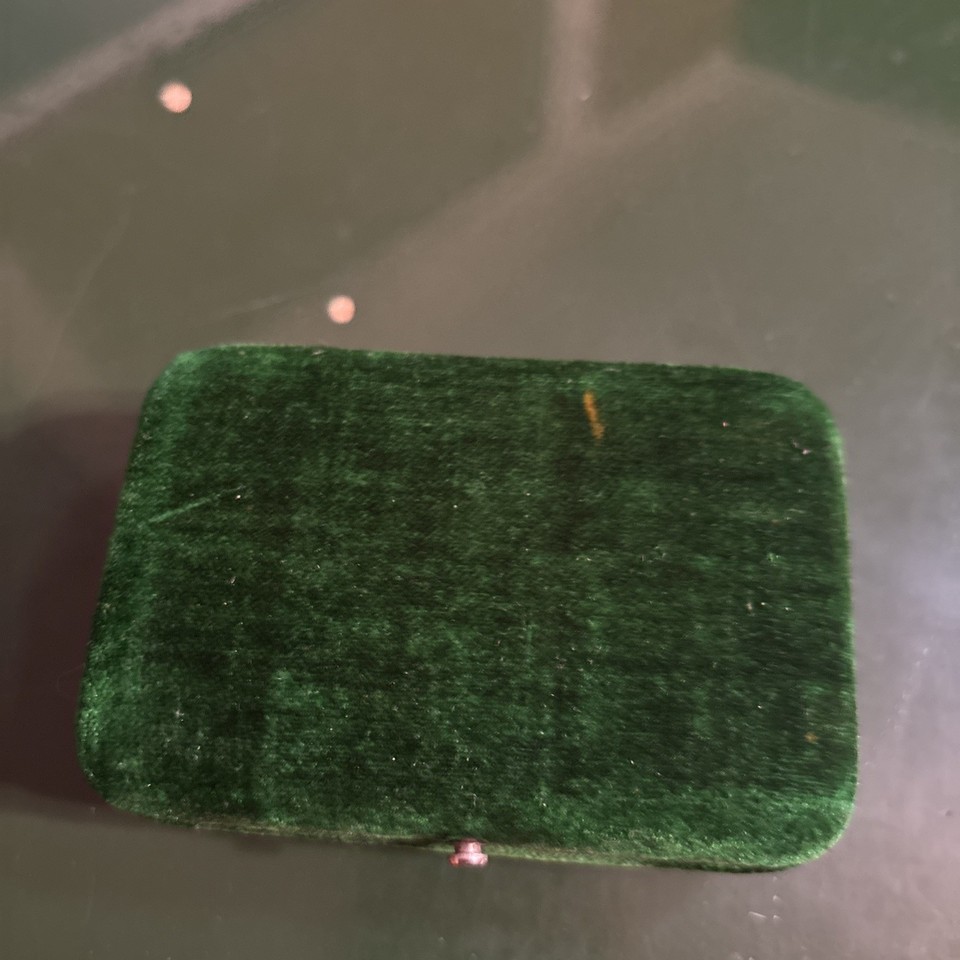 G. Tanabe Yokohama Jewelry Box Green Velvet Box Black Velvet Lining | eBay