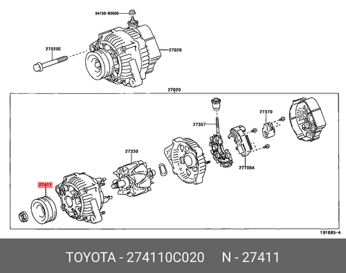 Genuine OE Generator Pulley, 274110C020 for TOYOTA 27411-0C020 | eBay