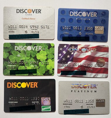 Discover Expired Credit Card Lot of (6) Clovers American Flag Platinum ...