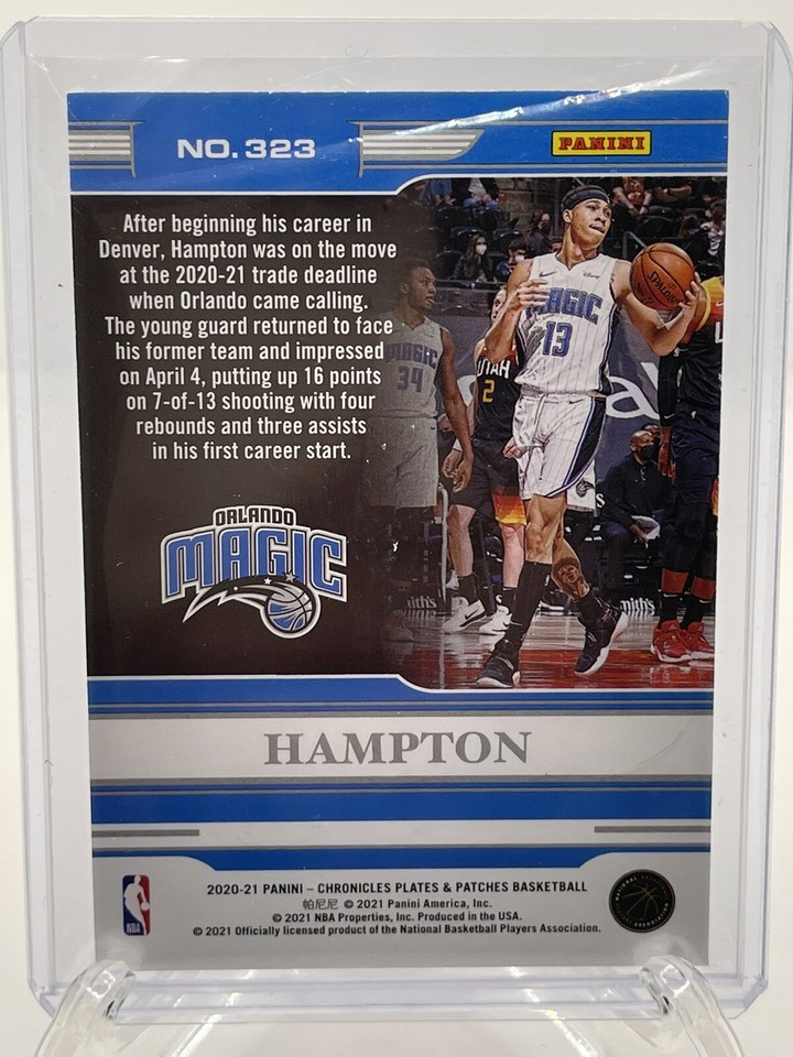 2020-21 Panini Chronicles Plates & Patches Orlando Magic #323 RC 16/149 ...