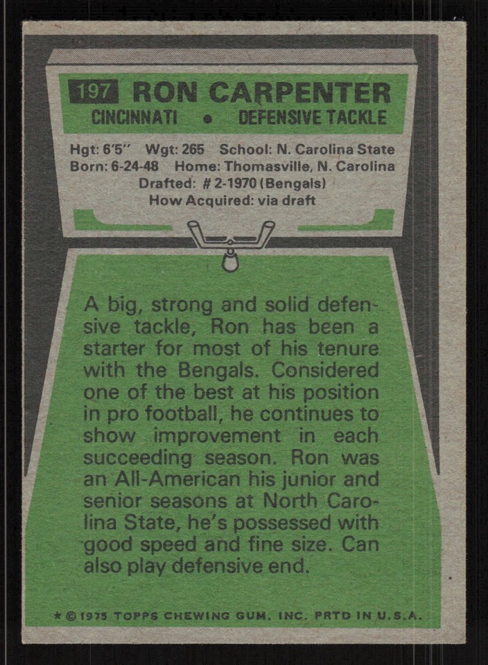 1975 Topps #197 Ron Carpenter Card TCCCX | eBay