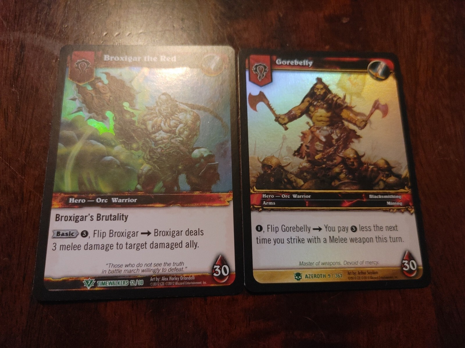 Gorebelly & Broxigar The Red FOILS WoW TCG World Of Warcraft Heroes | eBay