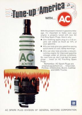 1974 AC Spark Plugs: Tune Up America Vintage Print Ad | eBay