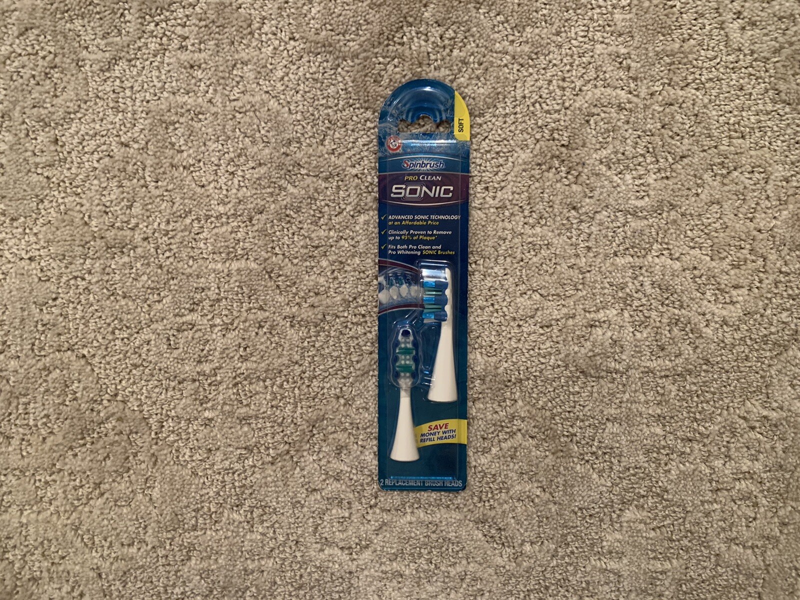 ARM - HAMMER Spinbrush Pro Clean Sonic Soft Replacement Brush Heads for ...