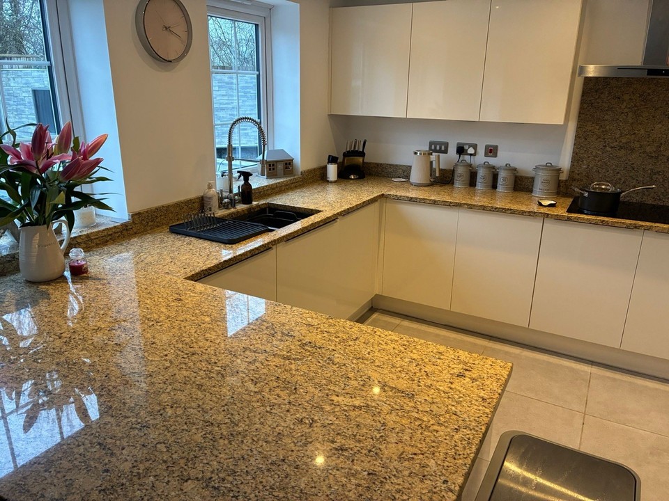Symphony Cream gloss Kitchen with granite Worktops. Used but Good ...