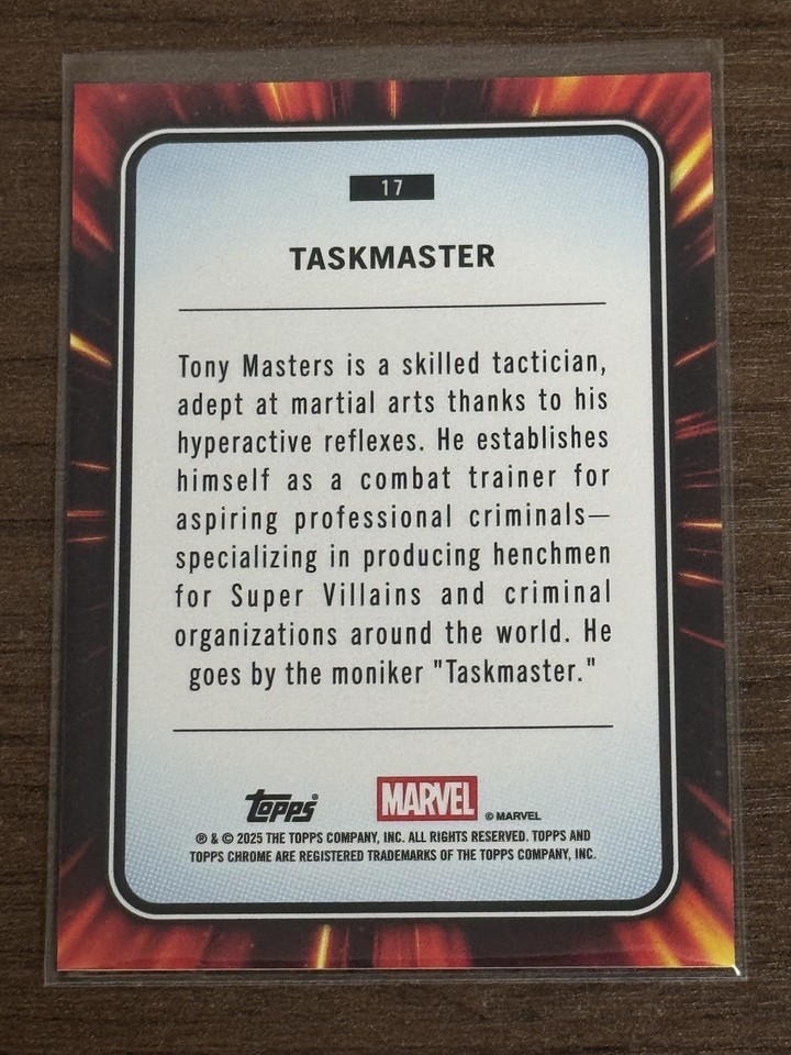 2025 Topps Marvel Chrome Taskmaster #17 Orange LAVA Refractor 21/25 | eBay