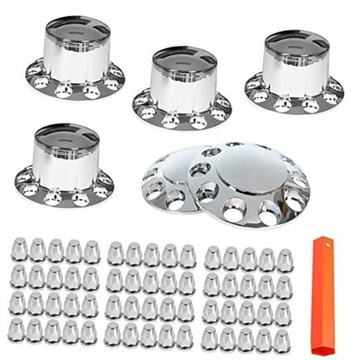 Chrome Semi Truck Tractor Trailer Hub Cover Wheel Axle Cover Center ...
