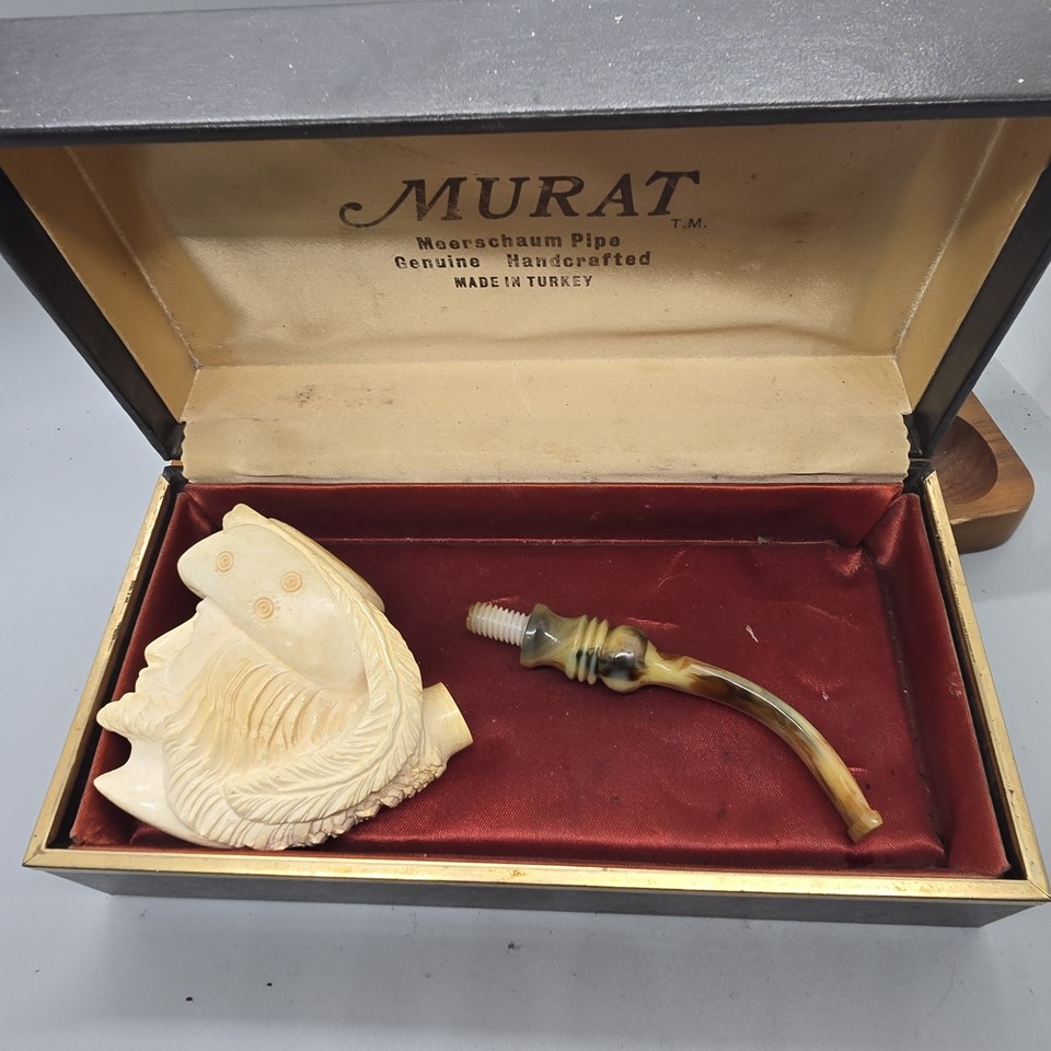 BLOCK MEERSCHAUM Turkey OLD MURAT CARVED TOBACCO PIPE GALILEO RESTORED ...