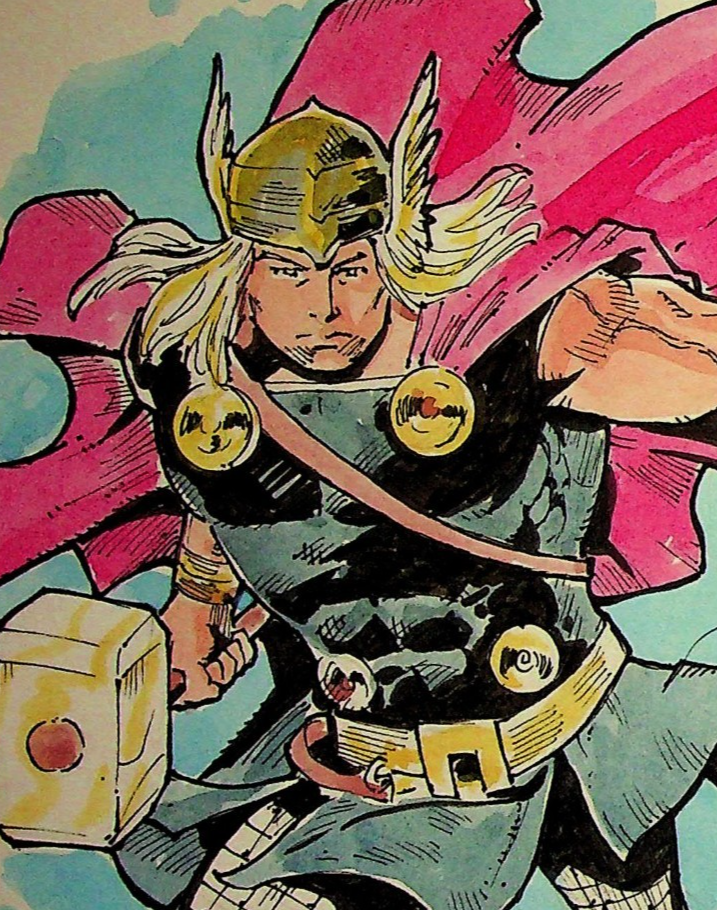 THOR - Mars Servicio SIGNED Hand-Painted Convention Marvel Comics Art ...