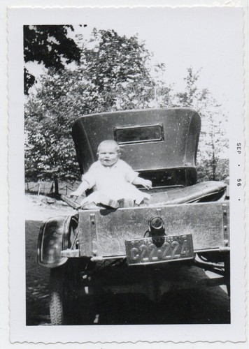Baby Sitting in Back of Model T Ford Truck Penn 1928 License Plate ...