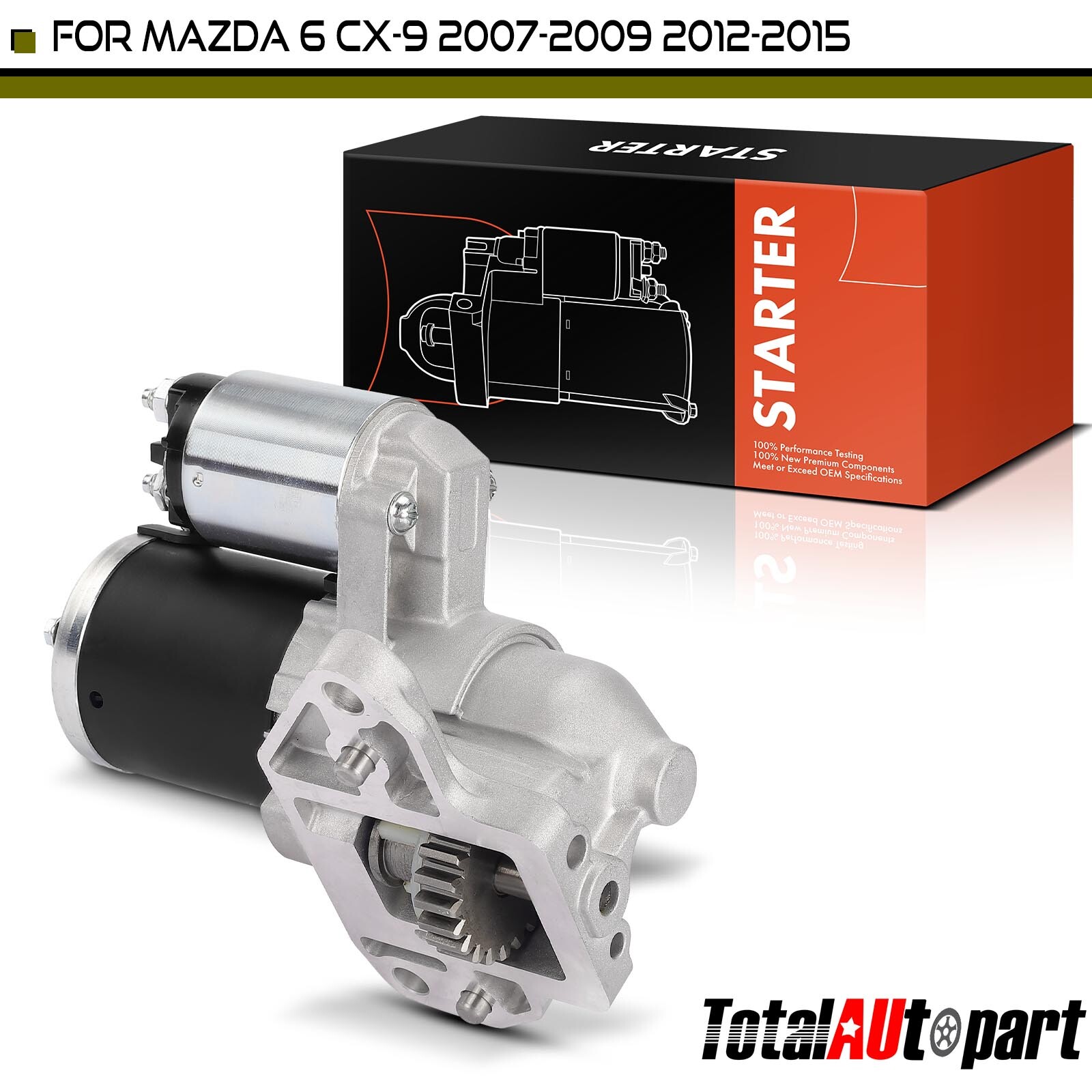 Starter Motor for Mazda 6 2009 2010 CX-9 2007-2009 2012-2015 1.6KW 12V ...