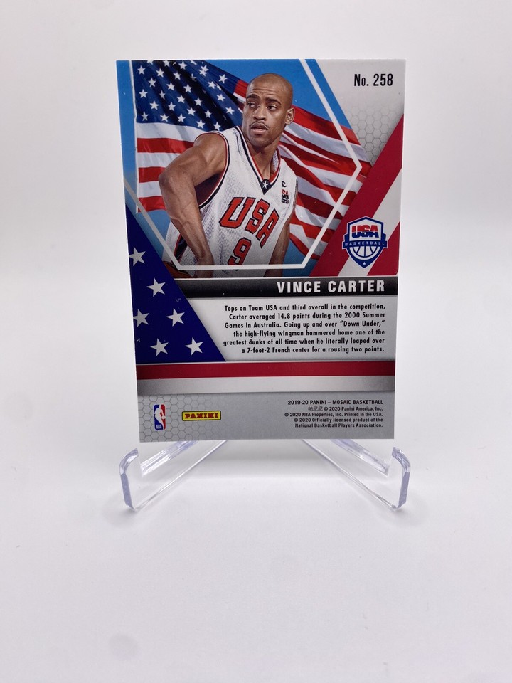 2019-20 Vince Carter Panini Mosaic USA Basketball Card No. 258 Toronto ...