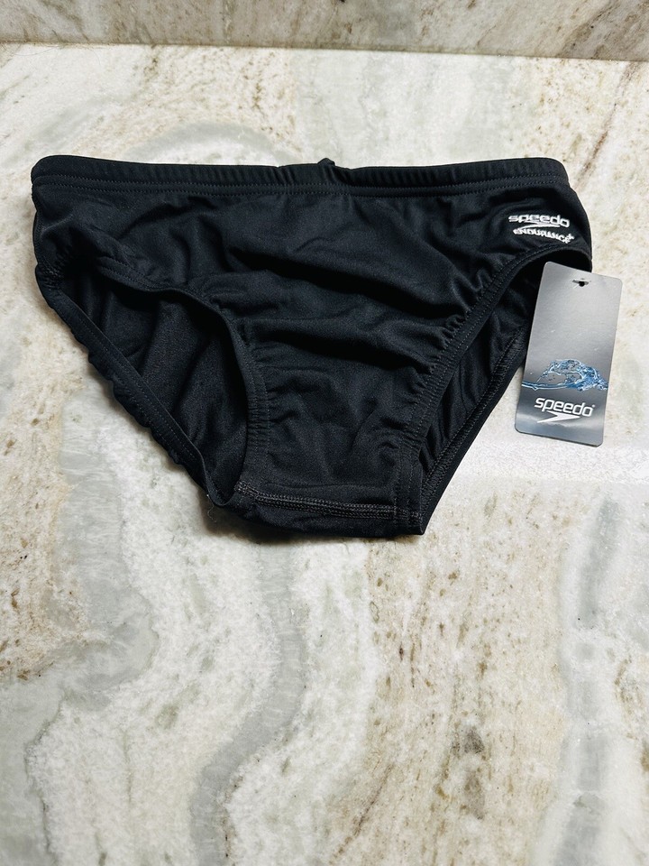 Speedo Men's Endurance+ Brief A Black Swim Bikini Swimsuit Drawstring ...