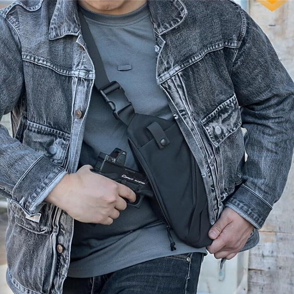 US Men's Anti-theft Chest Bag Hunting Concealed Tactical Storage Gun ...