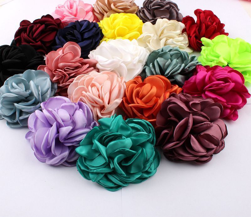 120P 8CM Vintage Soft Artificial Chic Hair Chiffon Fabric Flowers For ...