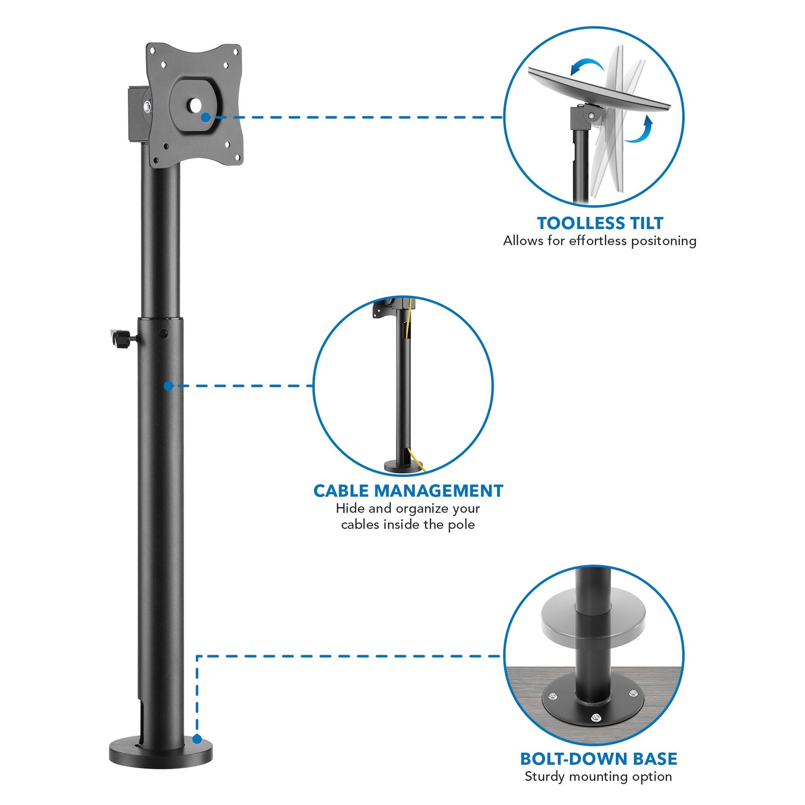 Height Adjustable Point of Sale (POS) Monitor Mount | eBay
