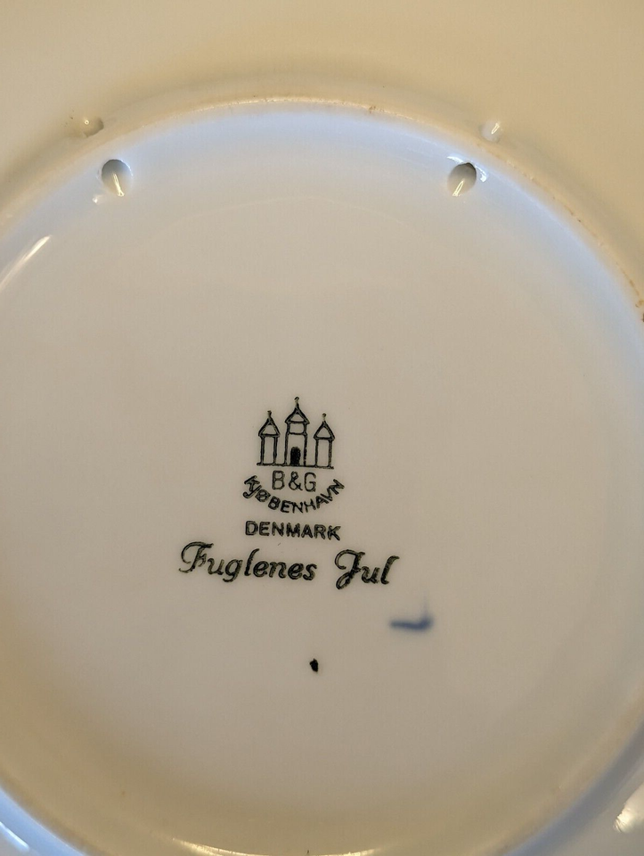 1967 B & G Fuglenes Jul Christmas of the Birds Plate Denmark - Blue | eBay
