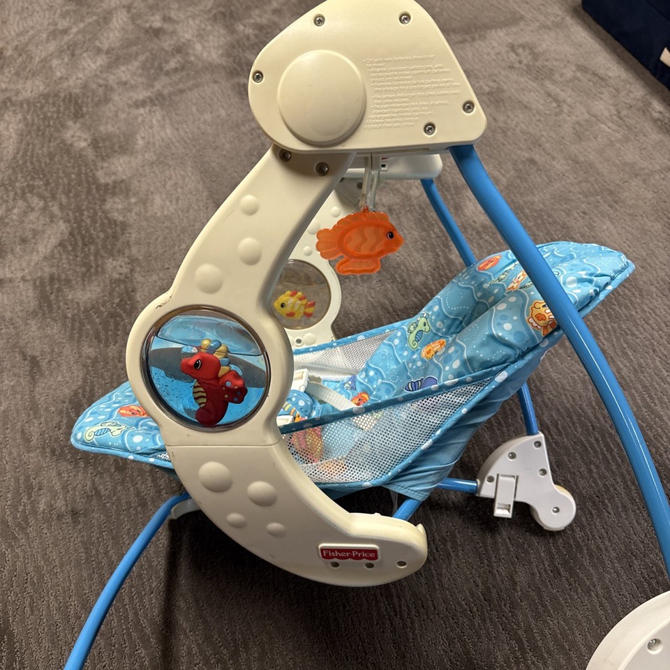 Vtg NICE!! Fisher Price Ocean Wonders Aquarium Travel Swing Tested ...