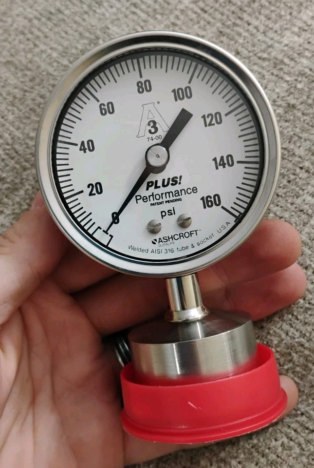 Ashcroft 3A + 160 PSI Pressure Gauge w 2" Sanitary Flange SS Diaphragm ...