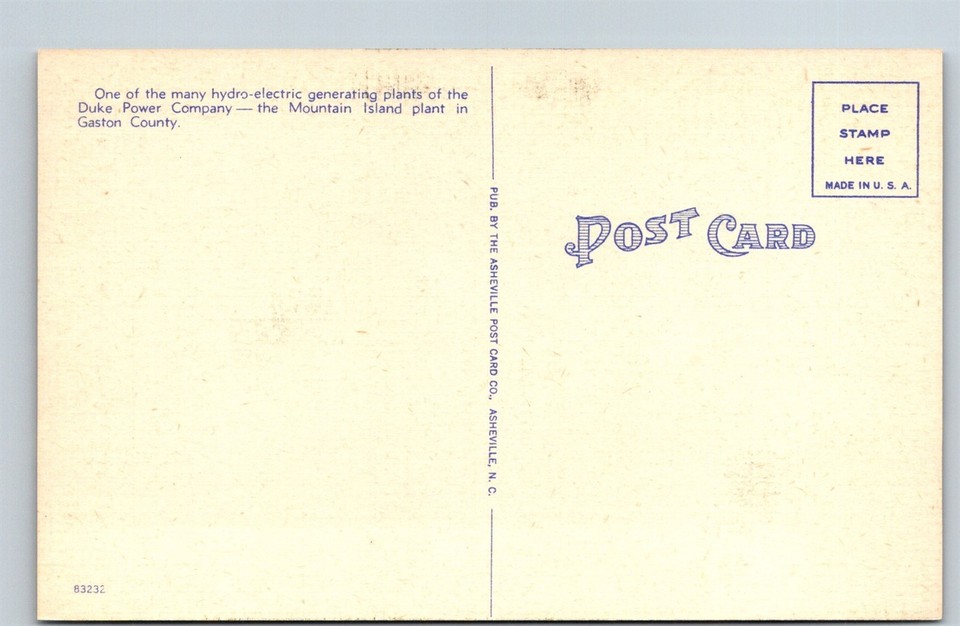 S07-0495, MTN ISLAND PLANT OF DUKE POWER CO., GASTON COUNTY, NC ...