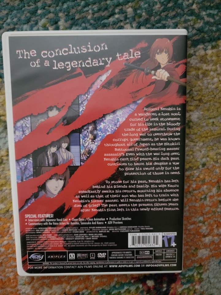 Samurai X: The Motion Picture Rurouni Kenshin (DVD 2000) Anime ADV ...