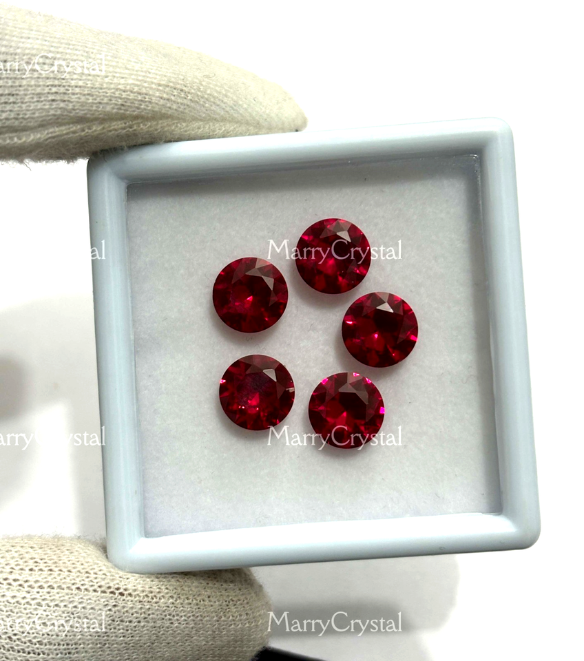 Ruby Octagon Raspberry 15 Crt 2 PC Red Lab-Grown Synthetic Loose ...