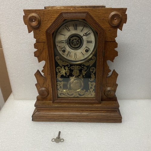 ANTIQUE GILBERT 'HAWK.' 8 DAY SPOON CARVED EASTLAKE PARLOR CLOCK | eBay