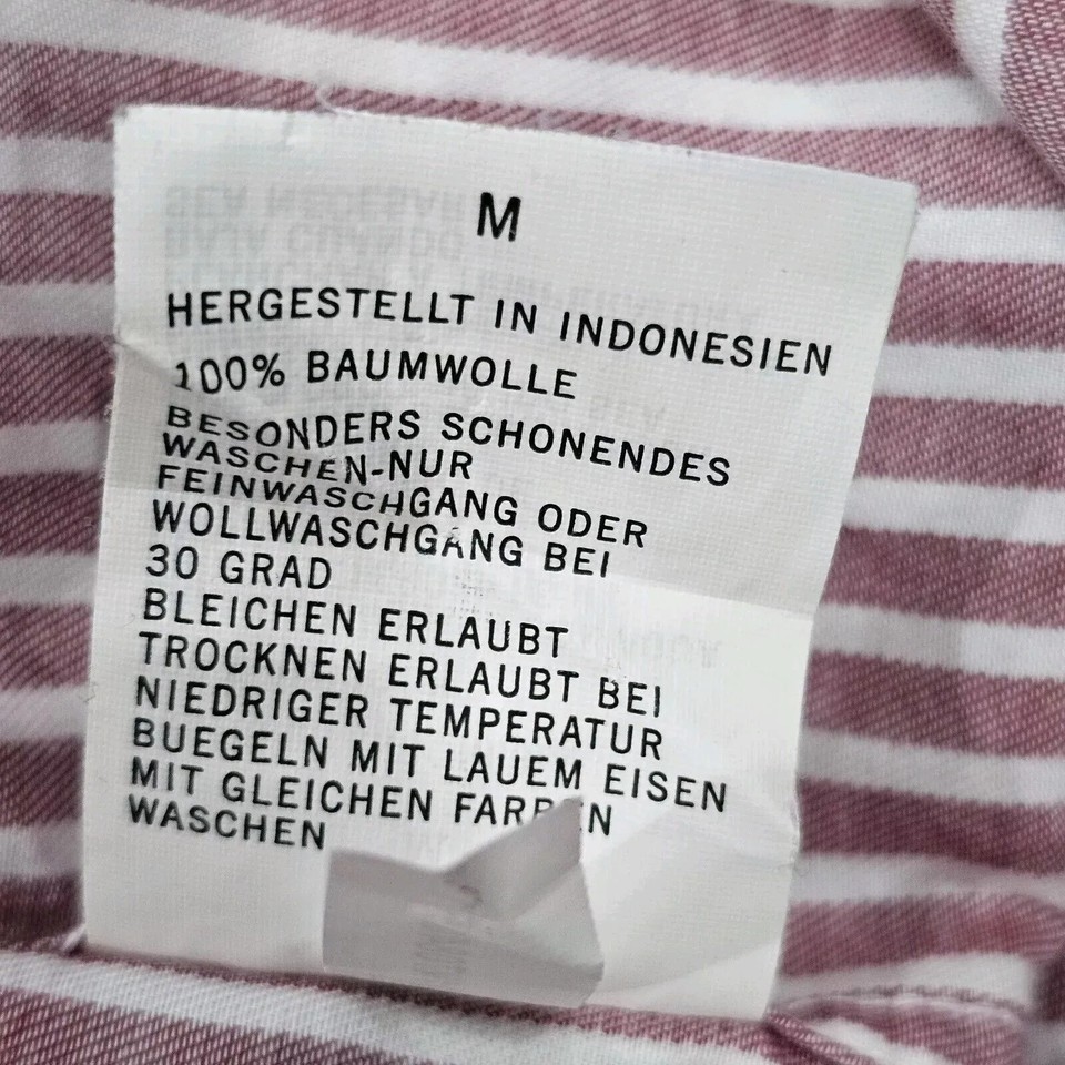 Nautica Shirt Button Up Long Sleeve M Red White Stripe Preppy Casual ...