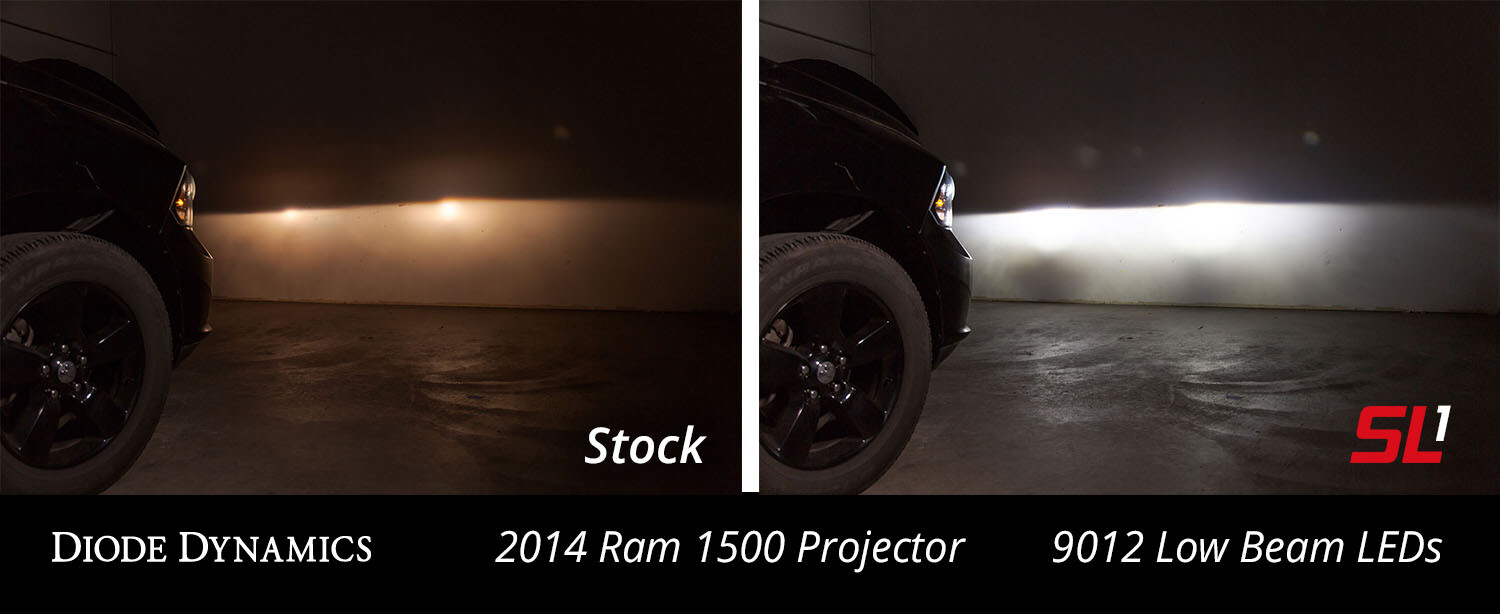 Fits 13-15 Ram 1500/2500/3500 9012 SL1 LED Low Beam Projector Bulb Pair ...