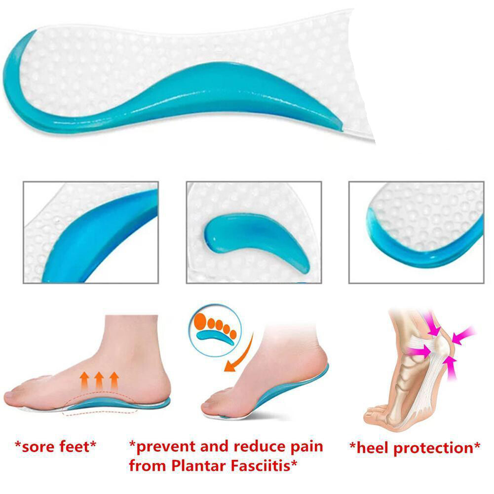 Gel Pads Arch Metatarsal Support Massage Insoles For High-Heels Sandal ...