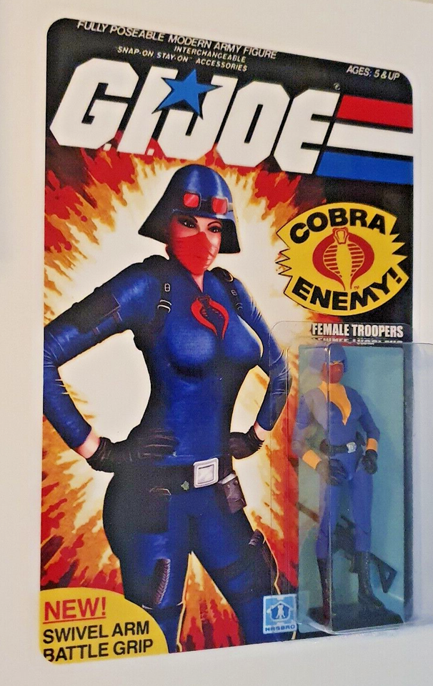 GI JOE CUSTOM FEMALE COBRA RED MASK TROOPER CARDED Action Figure MOC ...