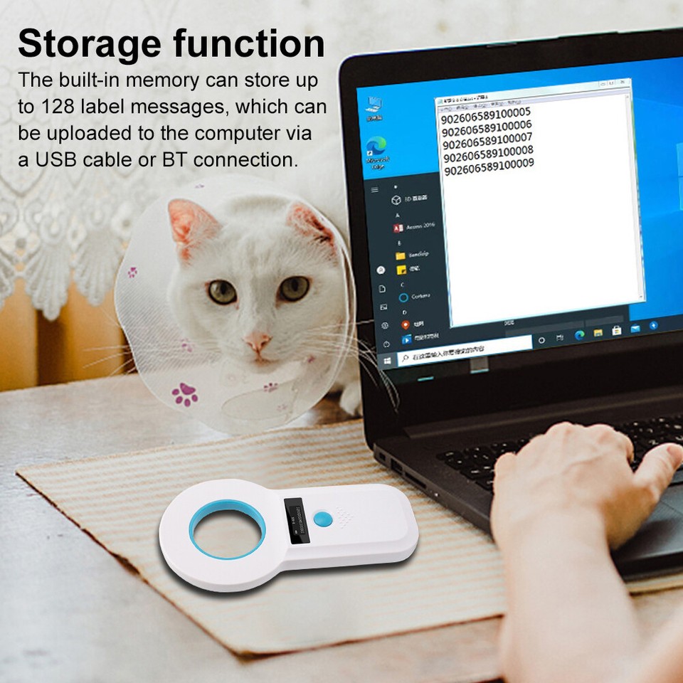 Animal Pet Microchip Reader EMID FDX-B(ISO11784/85) Bluetooth ...