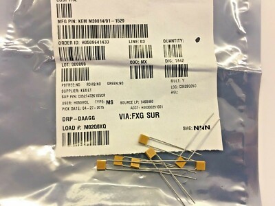 (7 PIECE LOT) M39014/01-1529, KEMET, CAP CER 4700PF 100V 10% RADIAL | eBay