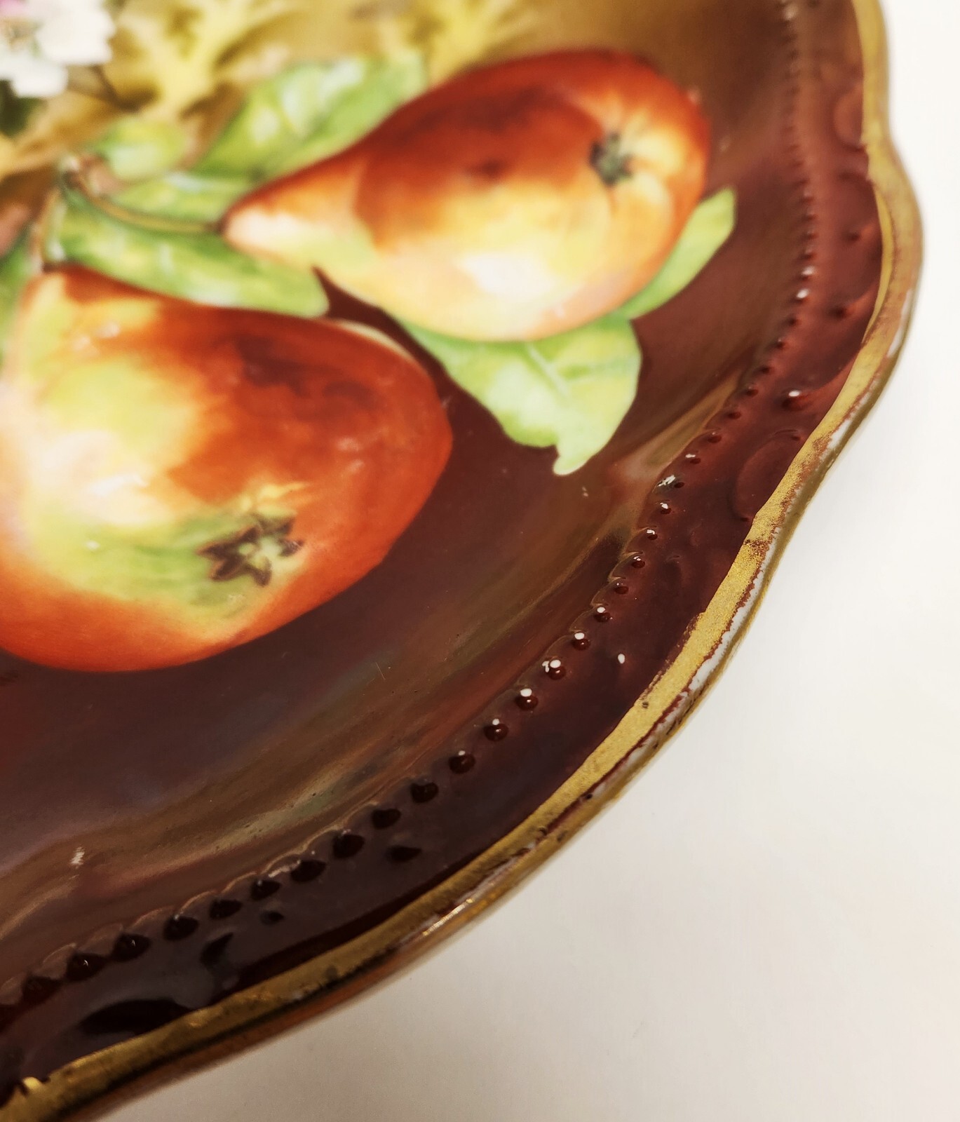 Early 20th Century Antique German HP Decorative Plate Pears Plums ...