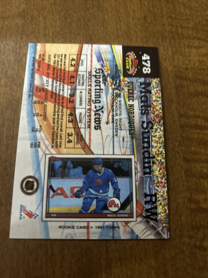 1992-93 Topps Stadium Club - #478 Mats Sundin NM+ Free Shipping! | eBay