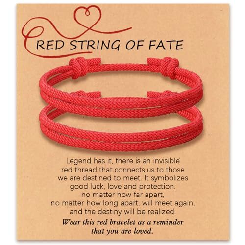 Matching Adjustable Rope Bracelet for Couples, Red Bracelet Red String ...