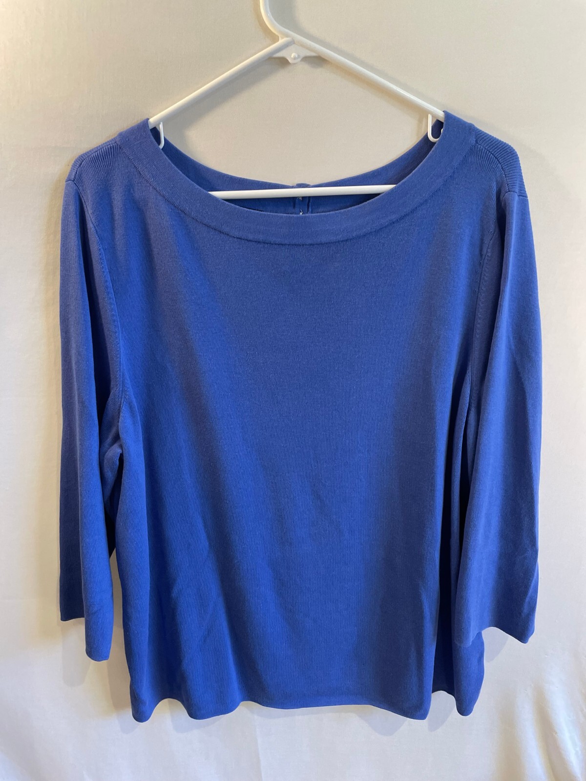Talbots Plus Sz 3X Periwinkle Blue Top 3 Button Accent on Back Neckline ...