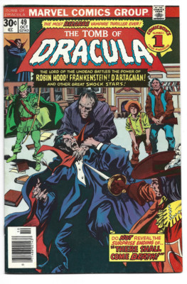 MARVEL TOMB OF DRACULA #49 vs FRANKENSTEIN, ROBIN HOOD, 1976, FN +/ VF ...