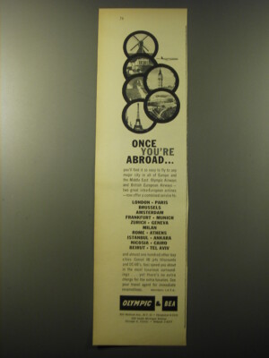 1960 Olympic and BEA Airlines Ad - Once you're abroad | eBay