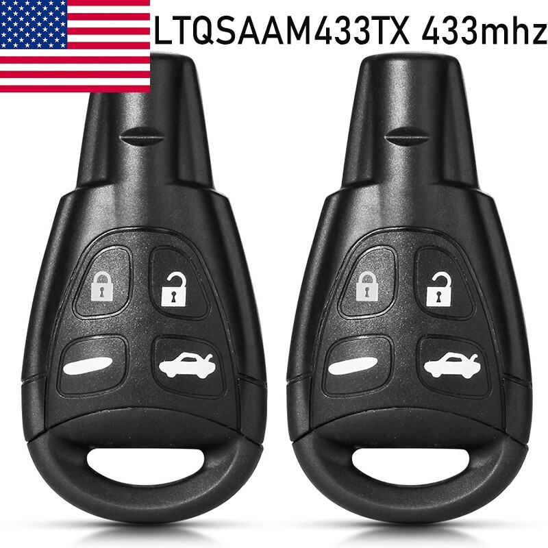 2x For Saab 93 95 9-3 9-5 Keyless Smart Prox Remote Car Key Fob ...