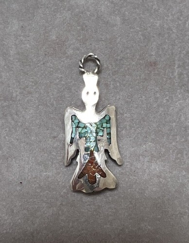 DJN Delvin Nelson Stamped 925 Old Pawn Nacho Native Thunderbird Pendant ...