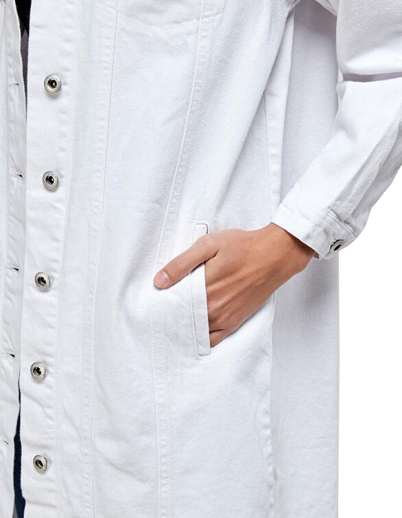 Women's Maxi Length Denim Cotton Oversize Long Casual Coat Button Up ...