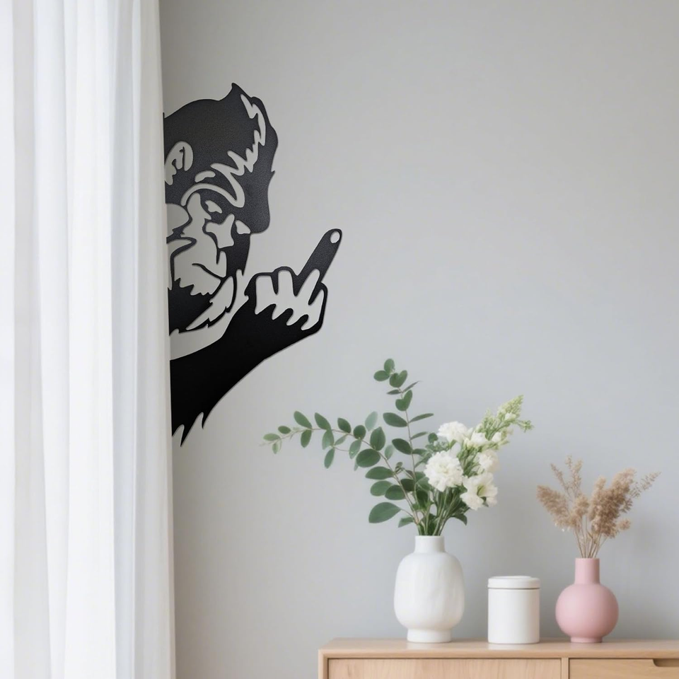 Peaking a Boo Flipping Off Bigfoot Animal Metal Sign Art Ornament ...