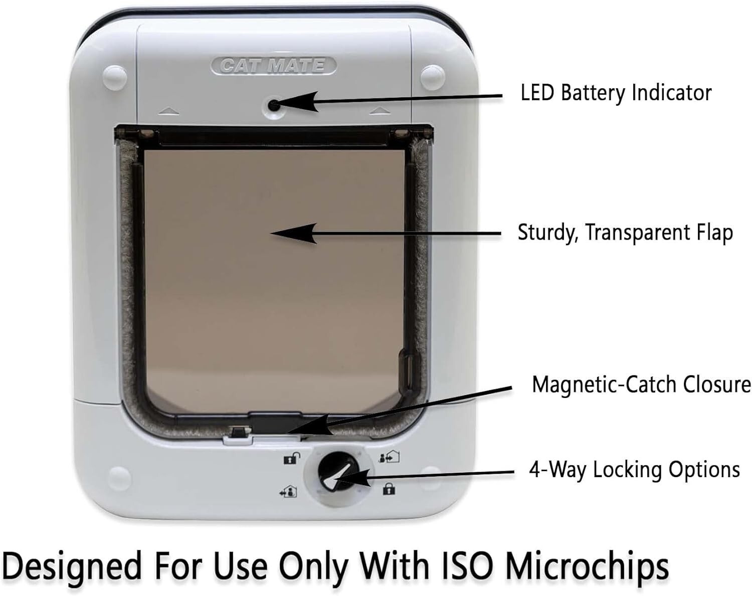 Genuine Microchip Pets Door Large Cat Flap Small Dog Big Cat White New ...