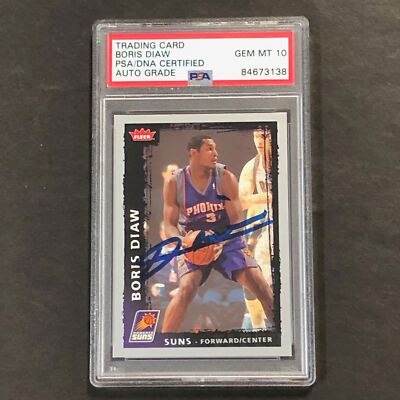 2008-09 Fleer Basketball #141 Boris Diaw Signed Card AUTO 10 PSA ...