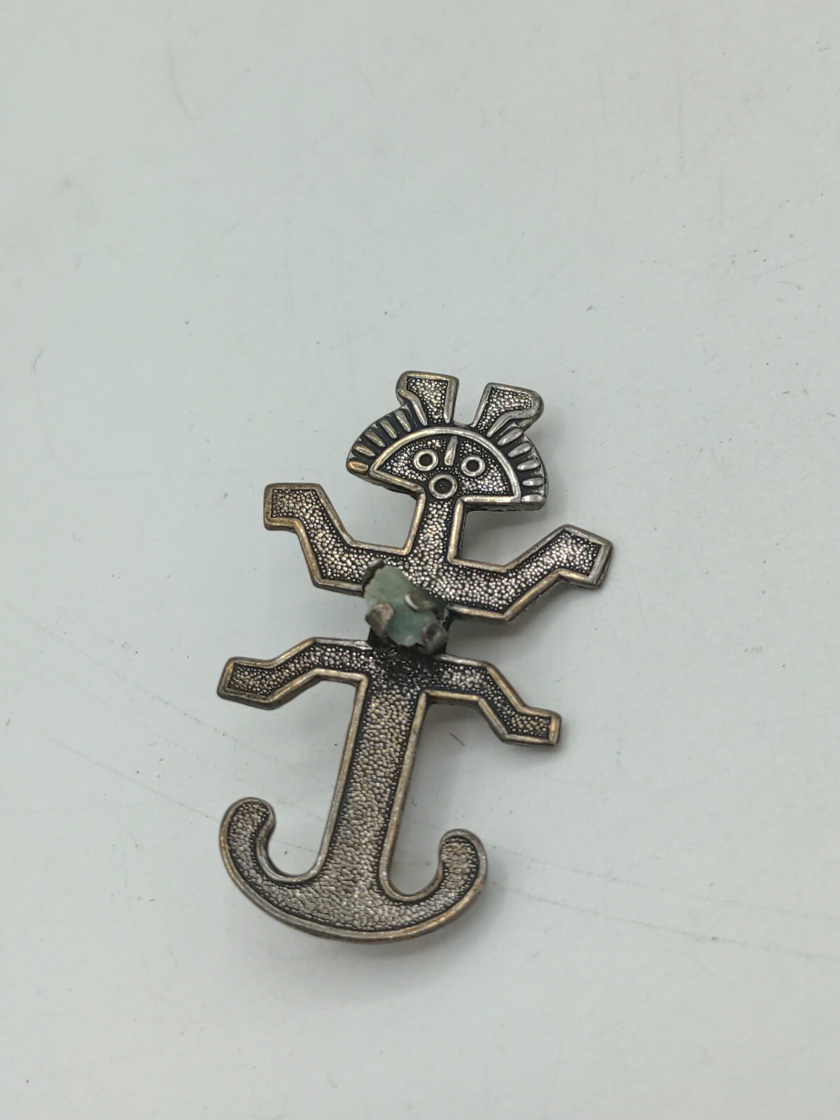 Peruvian Tumi Ceremonial Knife Silver Pendant Brooch … - Gem