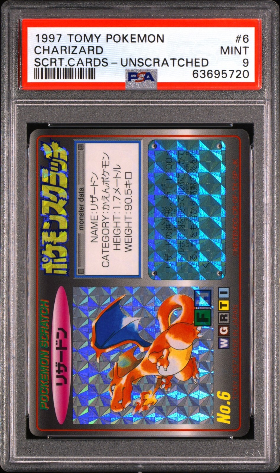 1997 Tomy Scratch Charizard PSA 9 Unscratched Japanese Pokémon | eBay