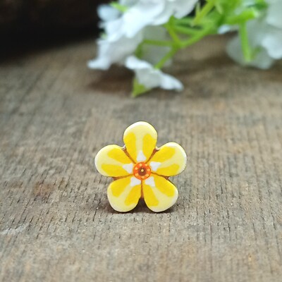 Forget Me Not Pin Handmade Yellow Flower Brooch Alzheimers Dementia ...